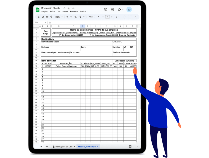 Modelo de romaneio de carga | Grátis